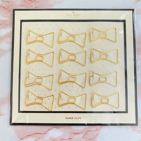 kate spade | Office | Kate Spade Bow Paperclip Paper Clip Gold | Poshmark